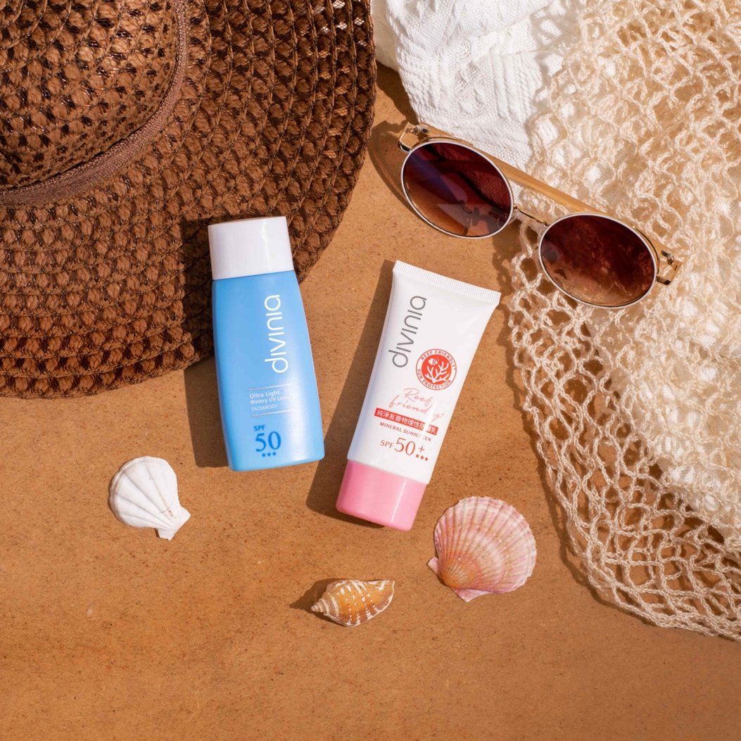 悶熱夏天Bye、海邊安心曬！divinia蒂芬妮亞推出《純淨友善物理性防曬乳》，代言人姚愛寗公開「夏日水水攻略」！