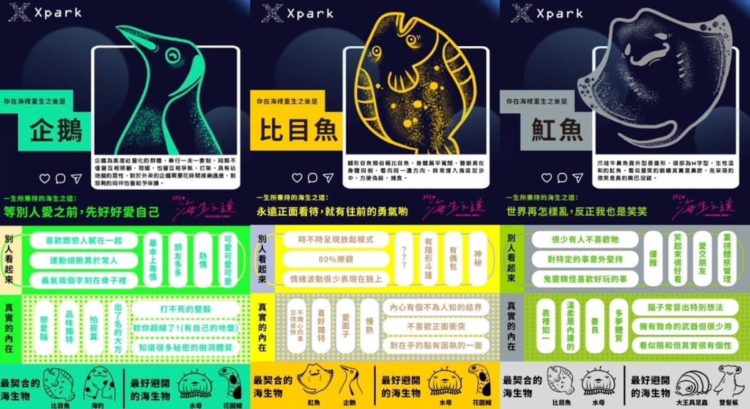 Xpark水族館「海裡重生」個性分析心理測驗！你是什麼海洋生物？